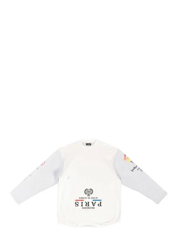 Balenciaga Upside Down Long Sleeve T-shirt - White