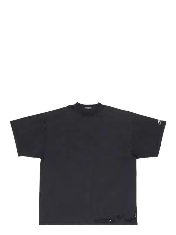 Balenciaga 3b Sports Icon Repaired Oversized T-shirt - Washed Black