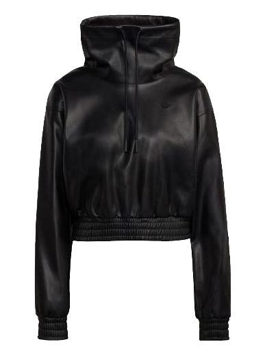 Adidas Originals Contemporary Cropped Pleather Sweatshirt - Black