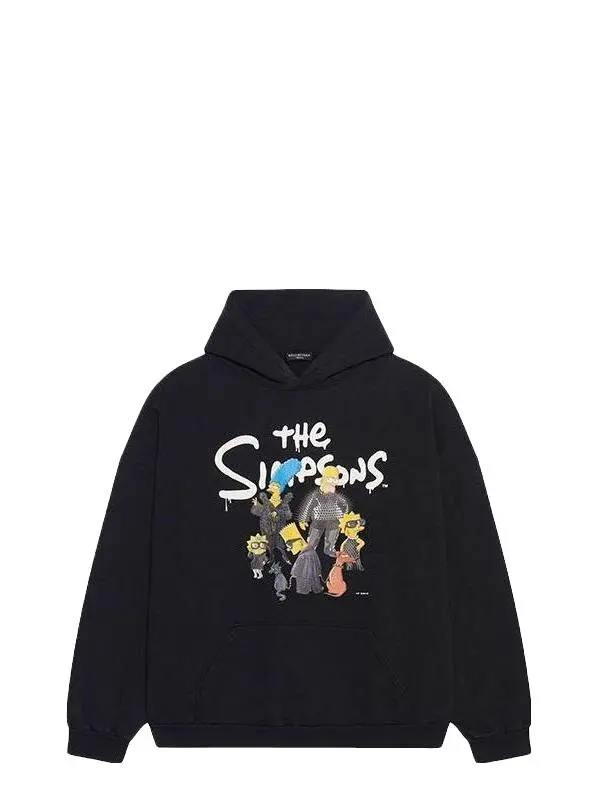 Balenciaga X The Simpsons Cotton Hoodie - Black