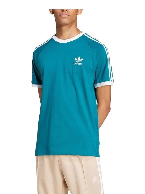 Adidas Adicolor 3-stripes T-shirt Asian Sizing Asia Sizing 'teal White - Teal/white