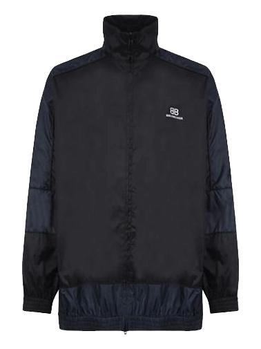 Balenciaga Bb Patchwork Nylon Zip-up Windbreaker - Navy/black