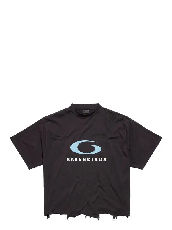 Balenciaga Loop Sports Icon Cropped T-shirt - Black