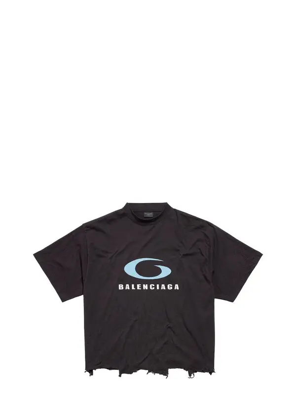 Balenciaga Loop Sports Icon Cropped T-shirt - Black