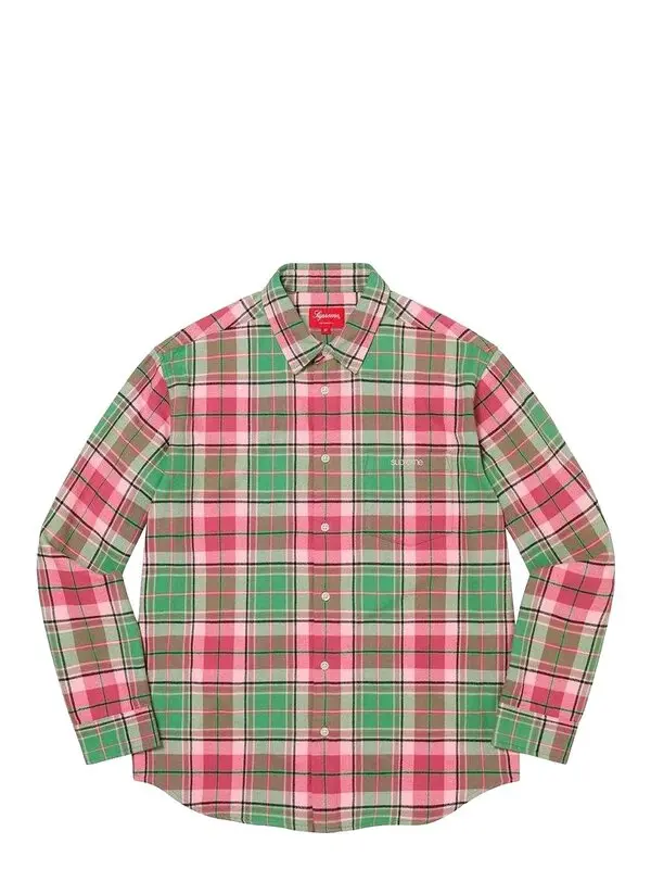 Supreme Plaid Flannel Shirt 'red Green - Red/green