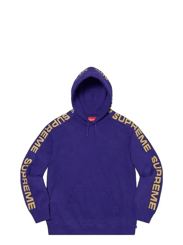 Supreme Metallic Rib Hooded Sweatshirt - Purple/yellow