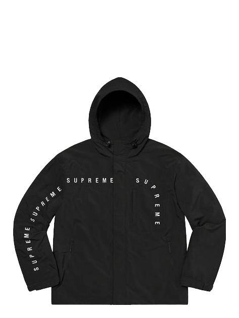 Supreme Curve Logos Ripstop Jacket - Black/white