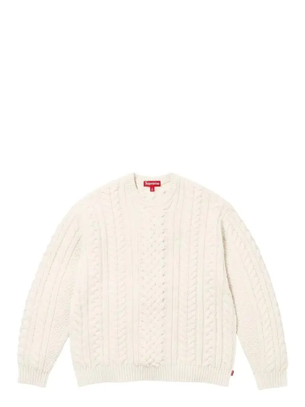 Supreme Applique Cable Knit Sweater - White