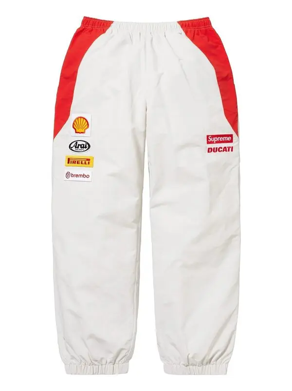Supreme X Ducati Track Pants 'white Red - White/red
