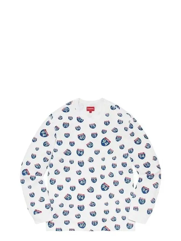 Supreme Interstate Waffle Thermal - White/blue/red