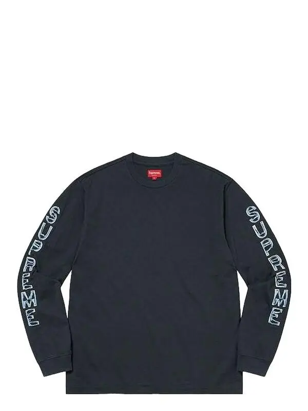 Supreme Cut Out Long Sleeve T-shirt - Navy