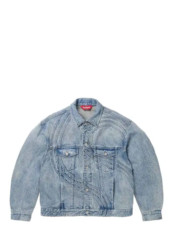 Supreme S Logo Denim Trucker Jacket - Teal