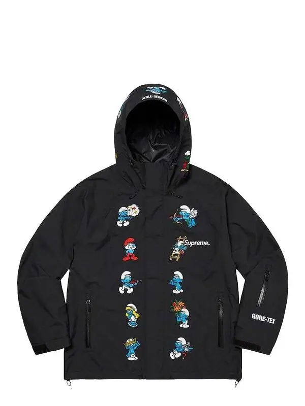 Supreme X Smurfs Gore-tex Shell Jacket - Black/blue/white