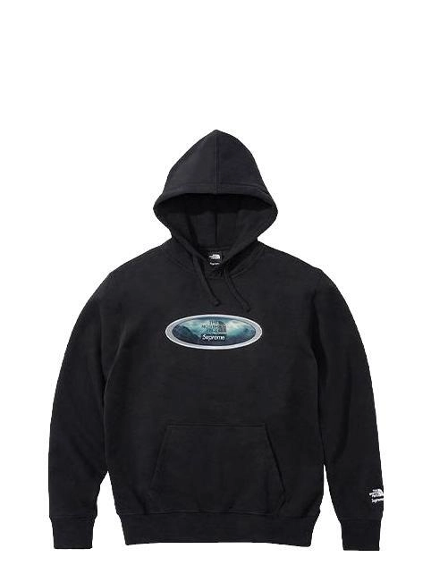 Supreme X The North Face Lenticular Mountains Hooded Sweatshirt - Black/white