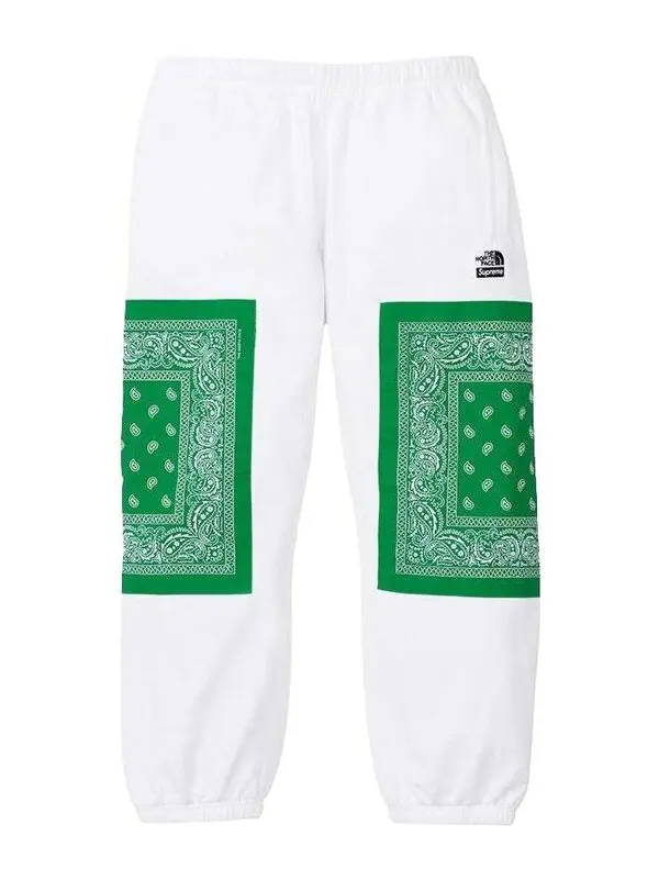 Supreme X The North Face Bandana Sweatpants - White/green