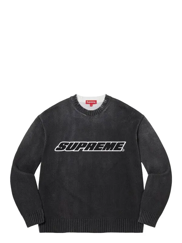 Supreme Printed Washed Sweater - Black