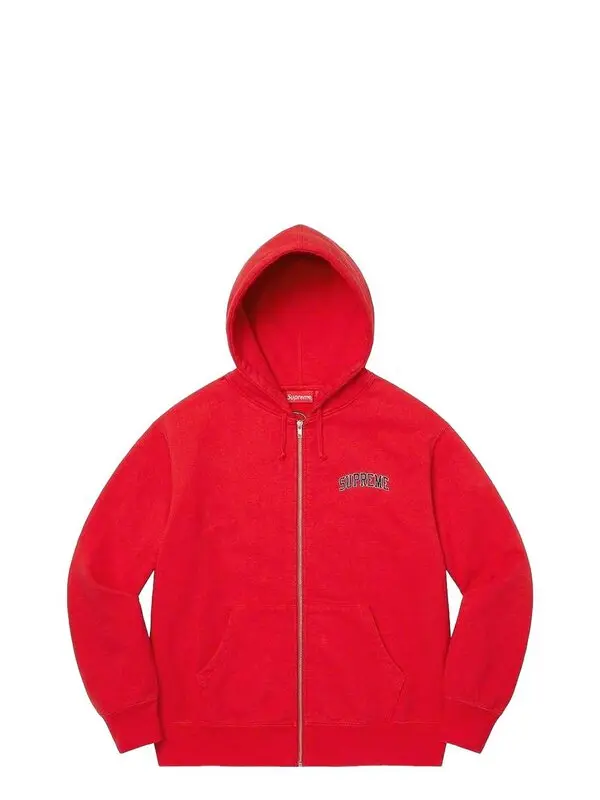 Supreme Doughboy Zip Up Hooded Sweatshirt - Red/white