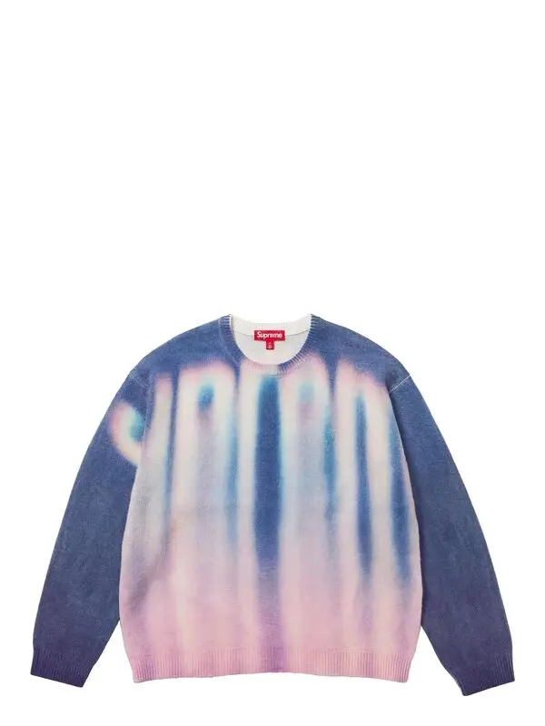 Supreme Blurred Logo Sweater - Blue/white/pink