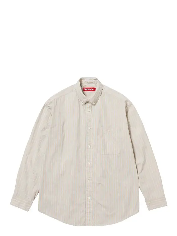 Supreme Fw23 Week5 Loose Fit Stripe Shirt - Beige