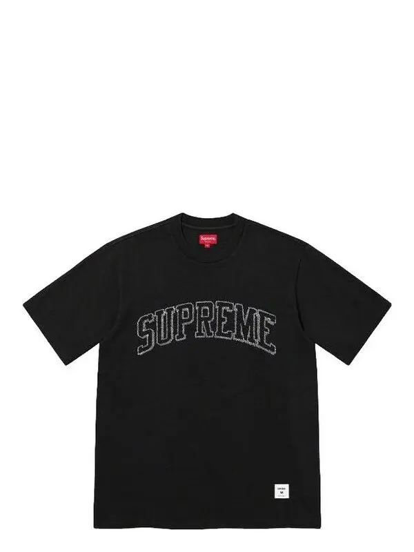 Supreme Sketch Embroidered S/s T-shirt 'black White - Black/white