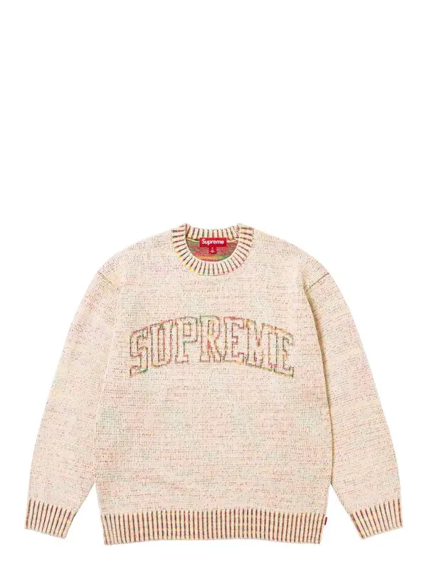 Supreme Contrast Arc Pullover Sweater - Beige