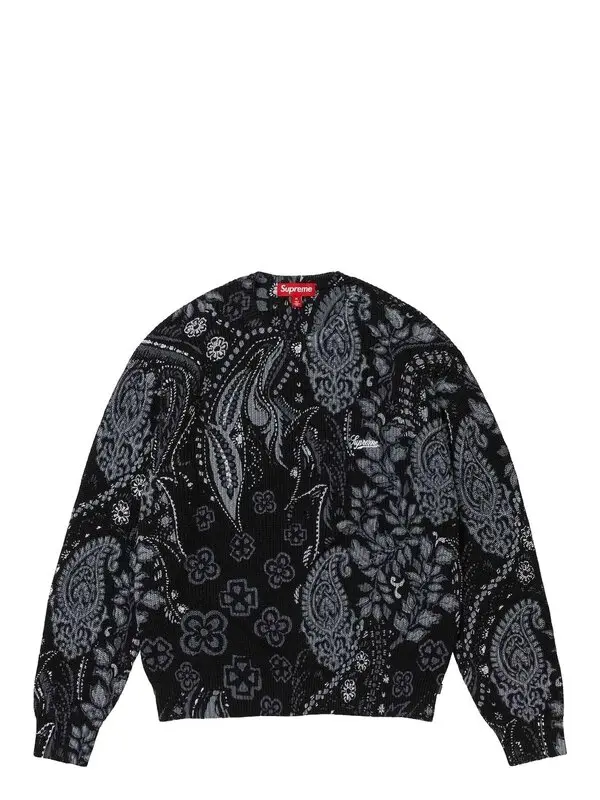 Supreme Printed Paisley Sweater - Black/white