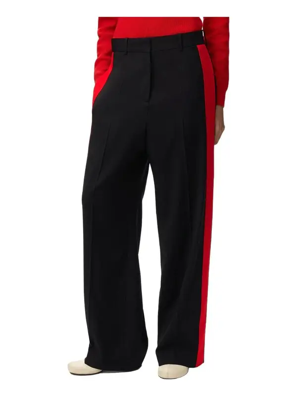 Loewe Tailored Wide-leg Trousers With Contrast Stripe Detail - Black/red