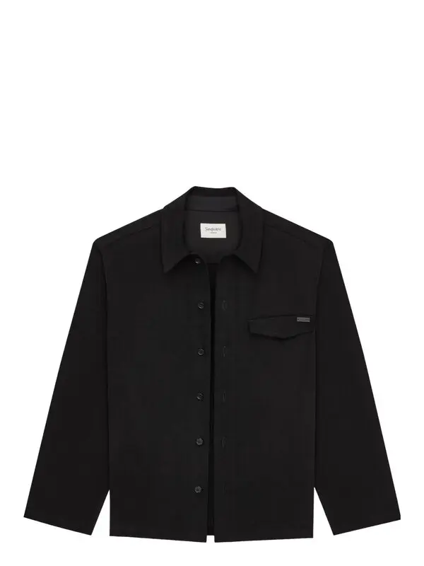 Saint Laurent Long-sleeved Shirt Jacket - Black