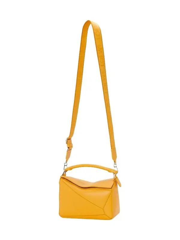 Loewe Small Puzzle Bag In Satin Calfskin - Yellow