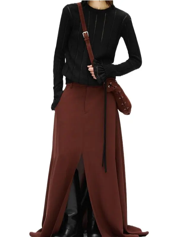 ANN DEMEULEMEESTER Ribbed Open-back Sweater - Black