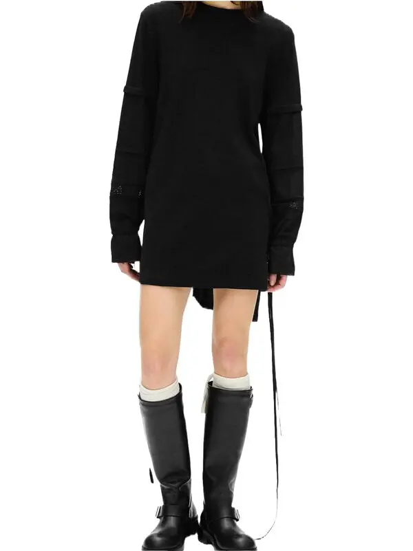 ANN DEMEULEMEESTER Lucina Paneled T-shirt Mini Dress - Black