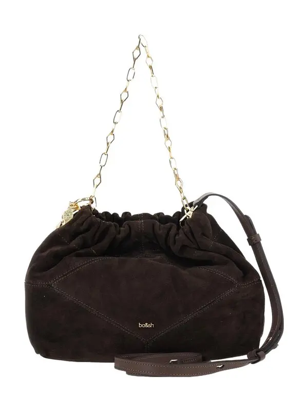 Ba&sh Chain Strap Suede Shoulder Bag - Brown
