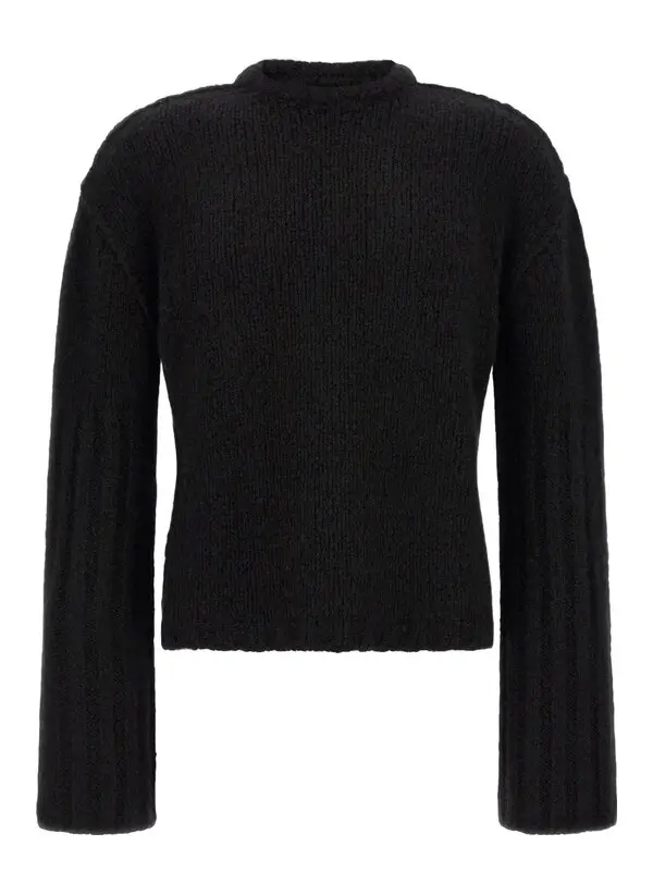 Rick Owens Ribbed-knit Crew Neck Long Sleeve Sweater - Black