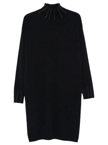 Fabiana Filippi High Neck Knit Dress - Black