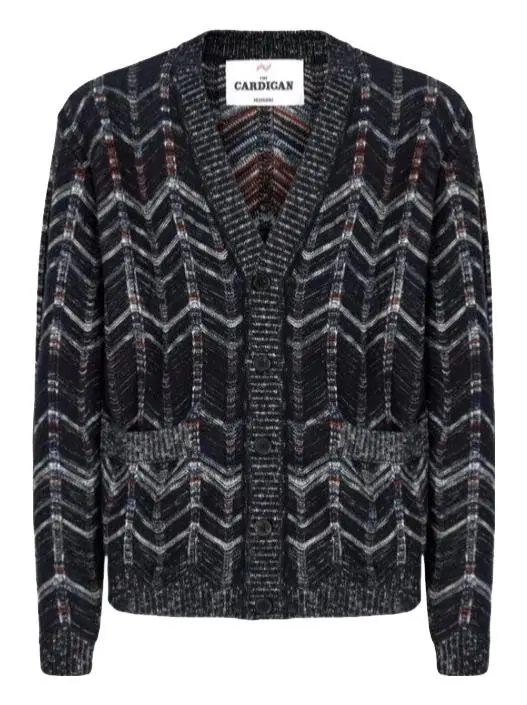 Missoni Chevron Ribbed Cardigan - Blue
