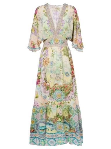 Camilla Embellished Silk Maxi Dress - Nude