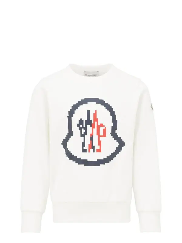 Moncler Pixelated Logo Sweatshirt - White
