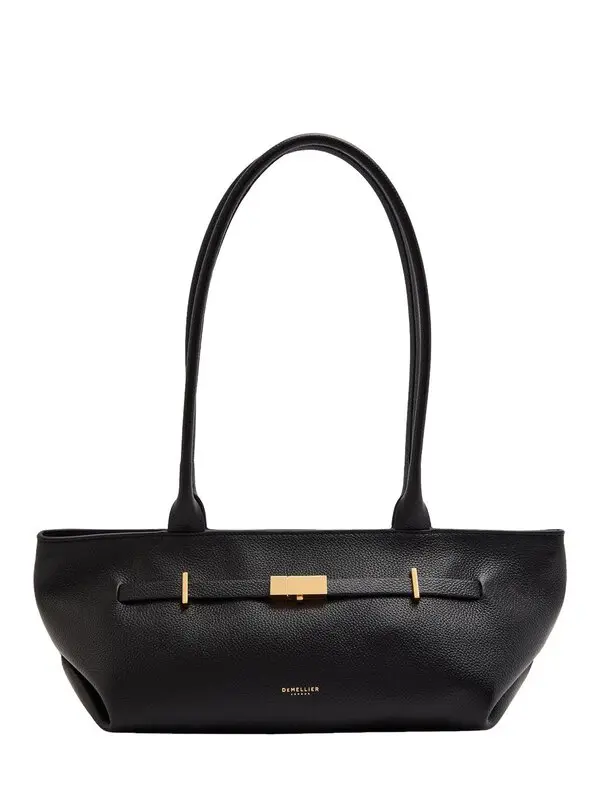 DEMELLIER Grained Leather Shoulder Bag - Black
