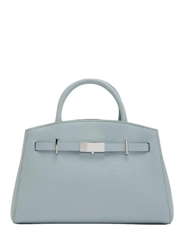 DEMELLIER The Hudson Small Grained Leather Top Handle Bag - Blue