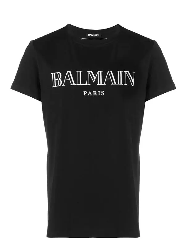 Balmain Logo Print T-shirt - Black