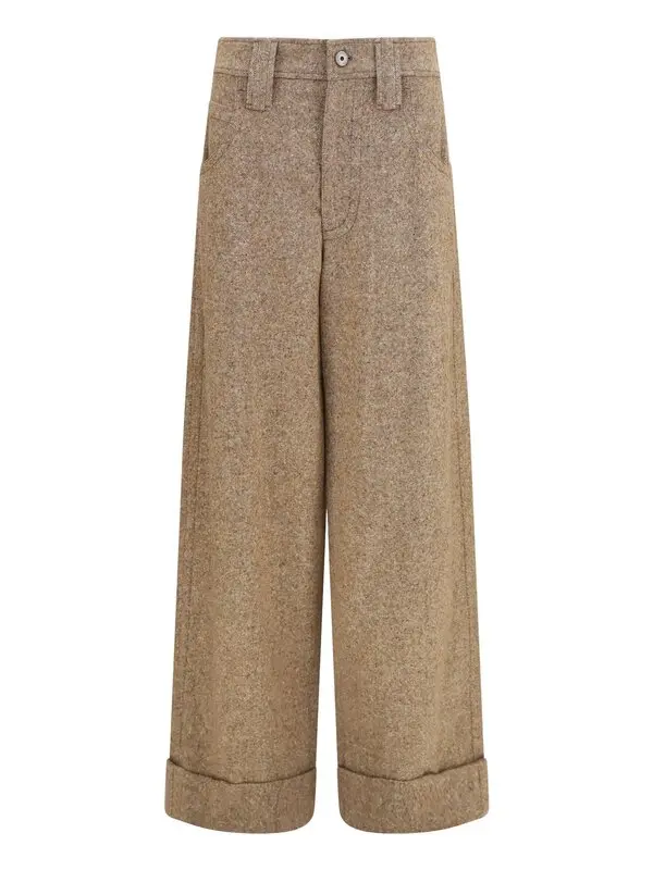 Brunello Cucinelli Tailored Wool-blend Pants - Beige