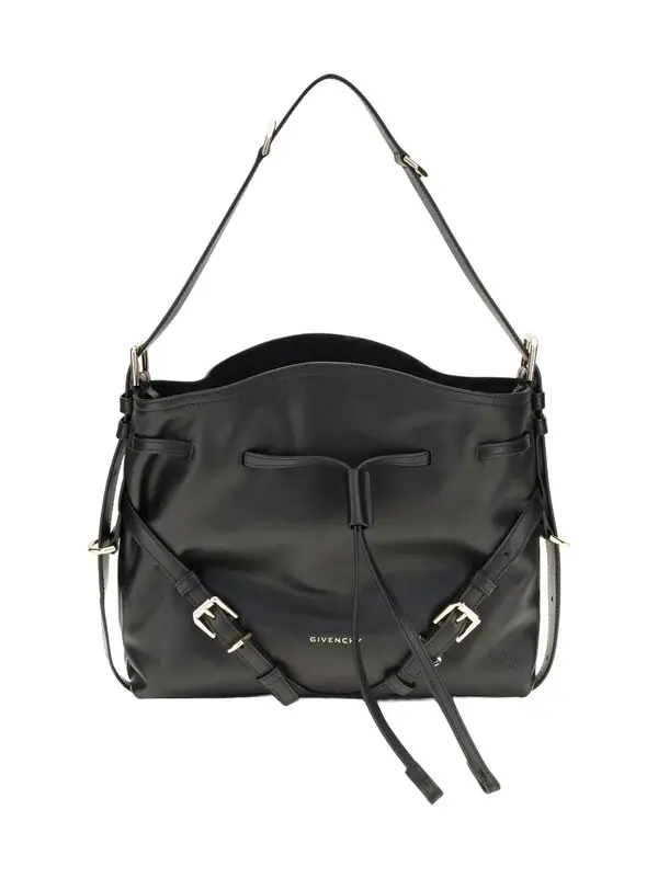 Givenchy Small Voyou Bucket Handbag In Glossy Leather - Black