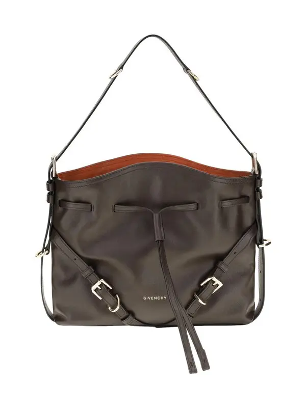 Givenchy Small Voyou Bucket Handbag In Glossy Leather - Brown