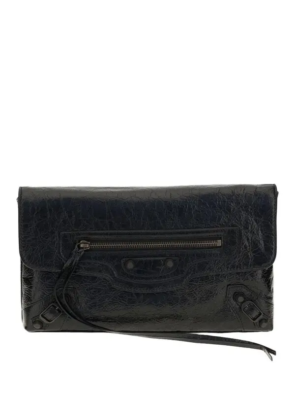 Balenciaga Le City Clutch In Lambskin - Black