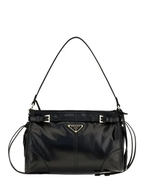 Prada Small Bonnie Handbag In Leather - Black