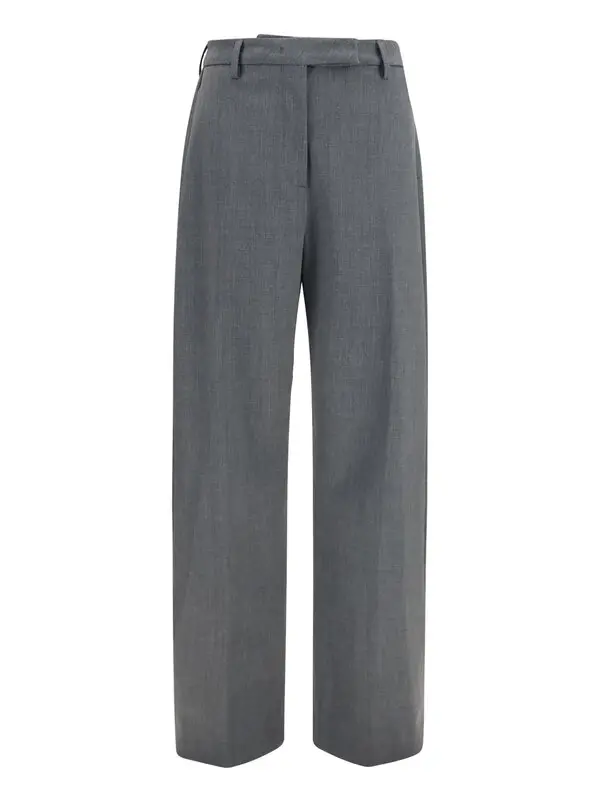 THE LATEST Straight-leg Wool-blend Trousers - Grey