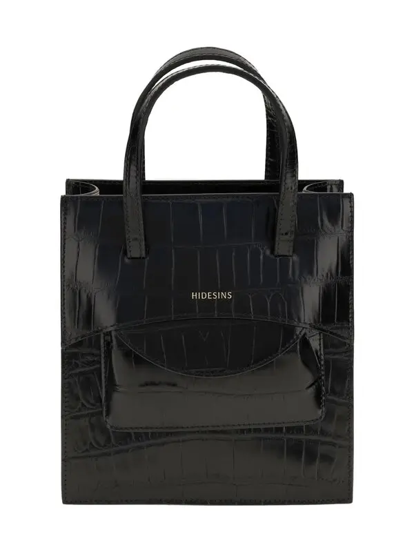 HIDESINS Pocket Leather Handbag - Black
