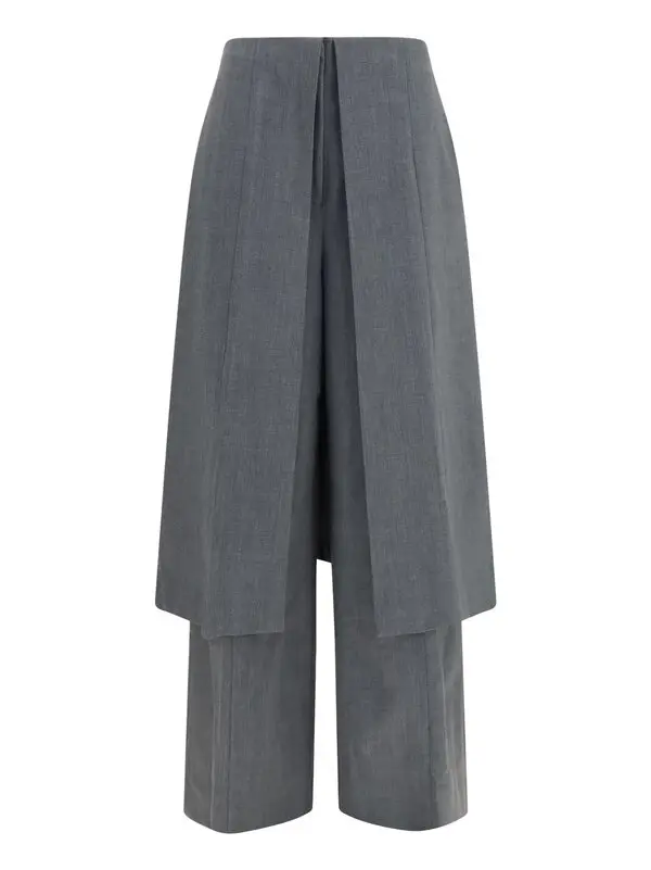 THE LATEST Tailored Pants With Draped Skirt Panel - Grey