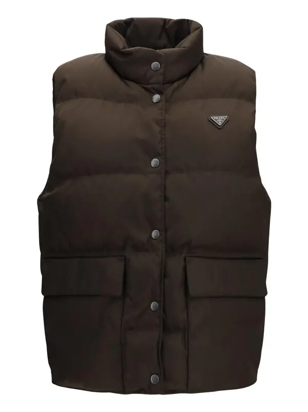 Prada Re-nylon Down Gilet - Brown