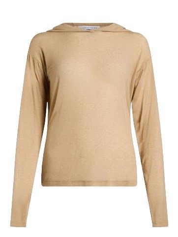 CARACTÈRE Hooded Long Sleeve T-shirt In Sand - Beige